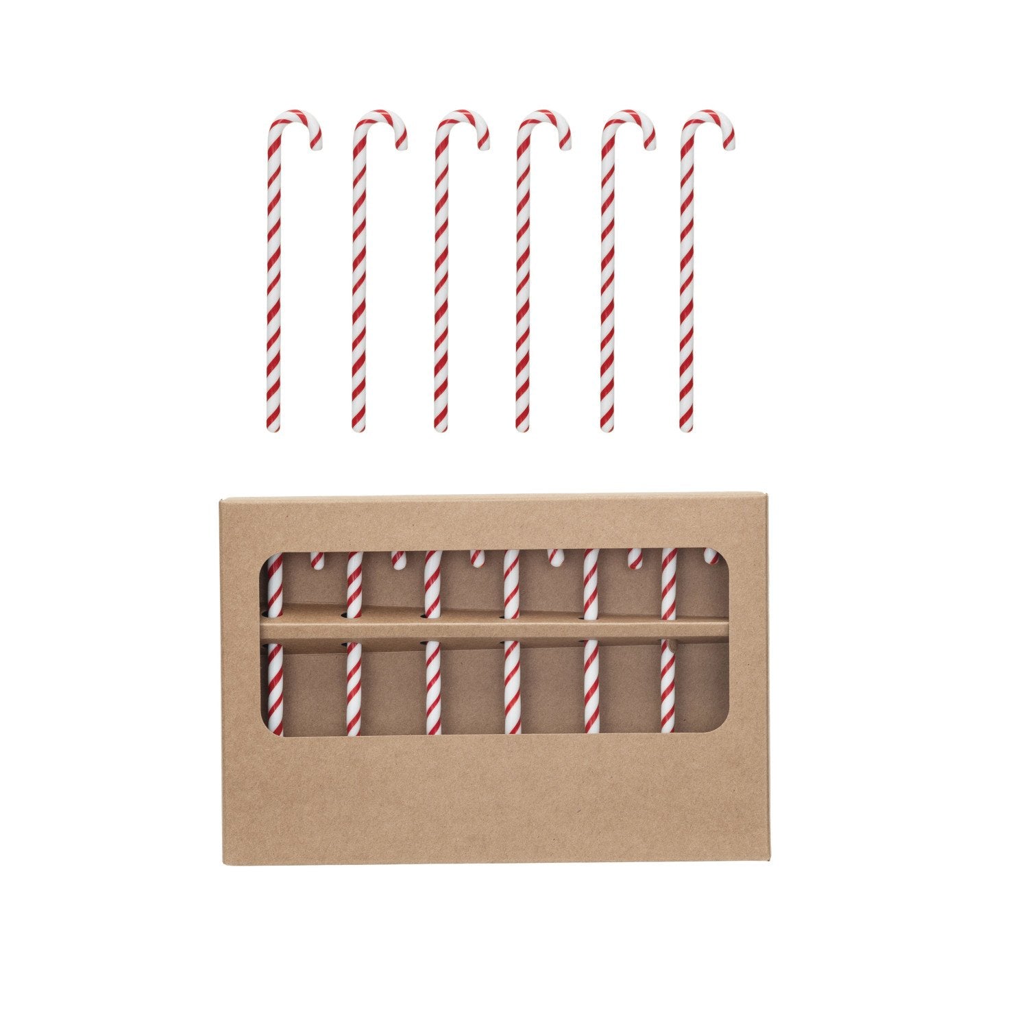 Glass Candy Cane Shaped Stir Sticks Boxed Set of 6 – The Margaret Cleveland